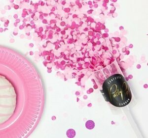 Push pop con Confeti en 2 tonos de rosa