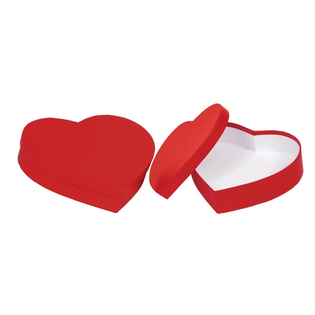 Set de 2 caJas kraft en forma de corazón san valentín boda